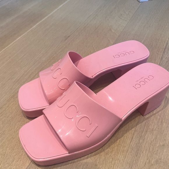 Gucci | Shoes | Pink Gucci Platform Slides | Poshmark